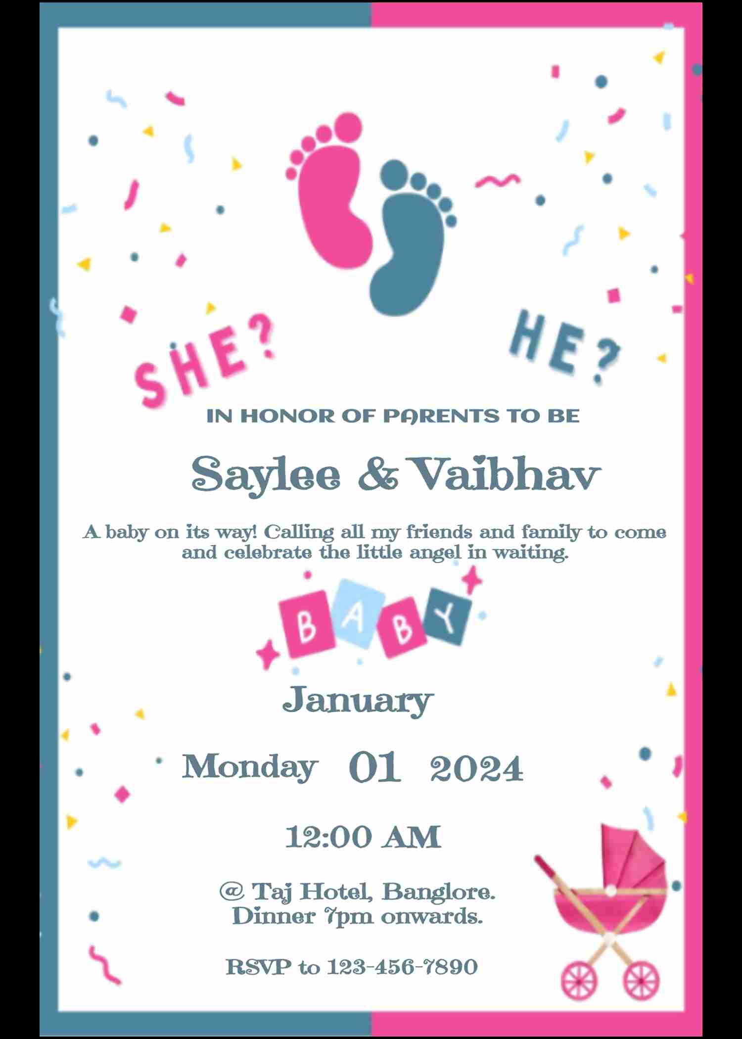 Princess castle baby shower invitation card - easyinvite