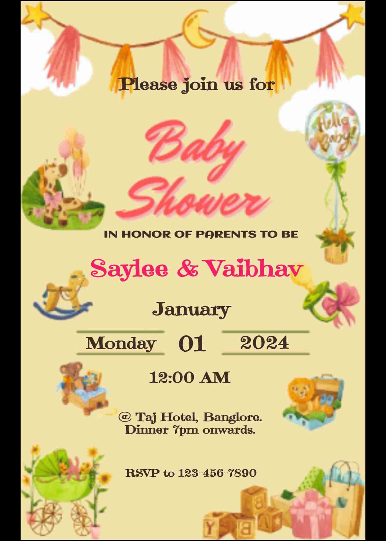 Superhero baby shower invitation card - easyinvite