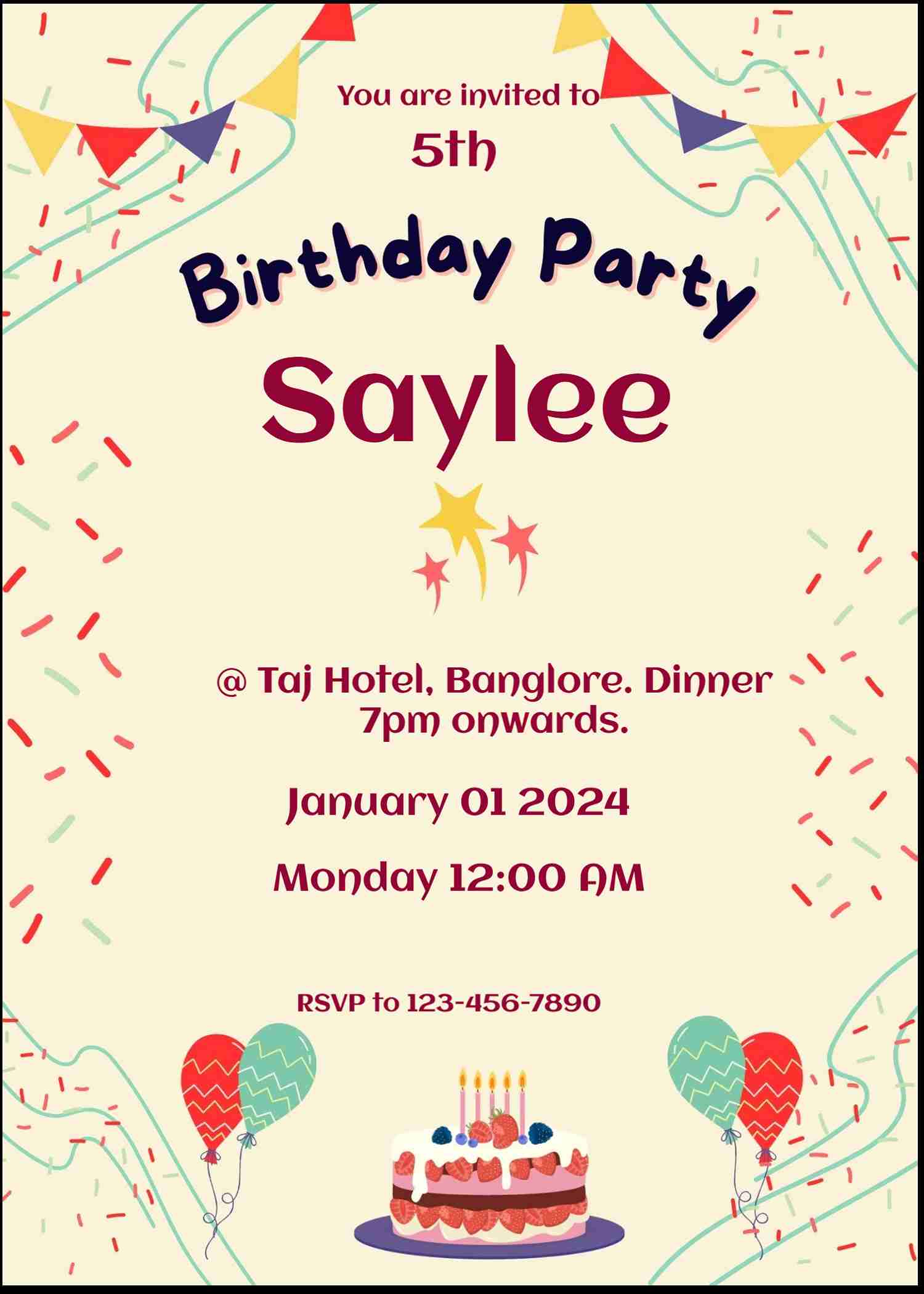 Create birthday invitation card with photo (free) - easyinvite