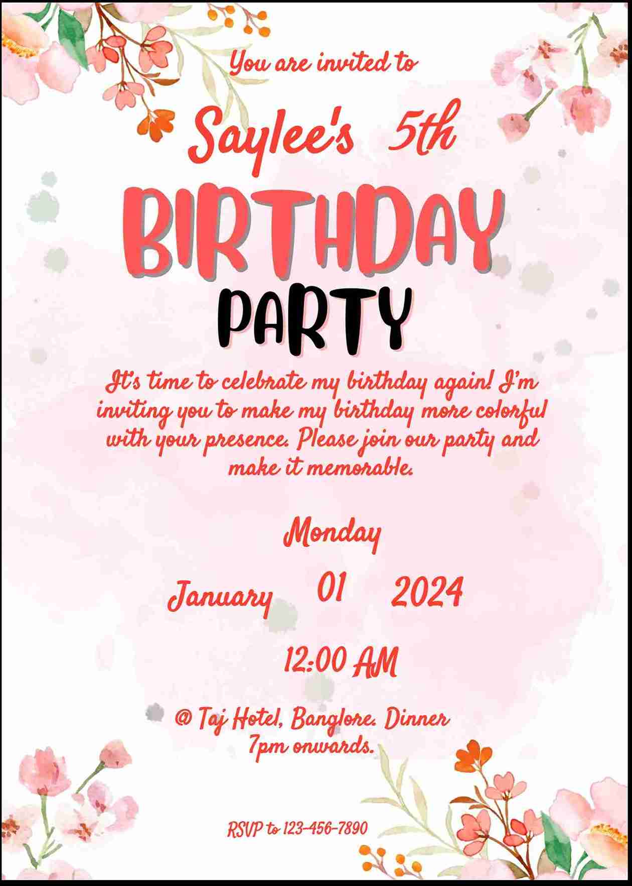 Create custom birthday invitations online - easyinvite