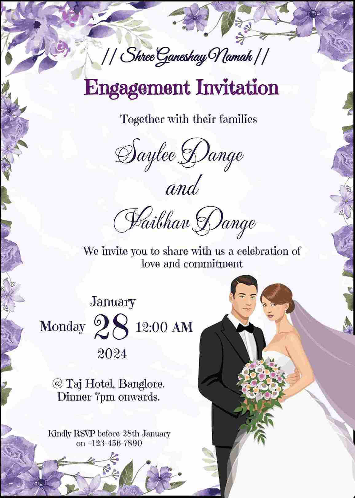 Customizable engagement invitation - edit online!