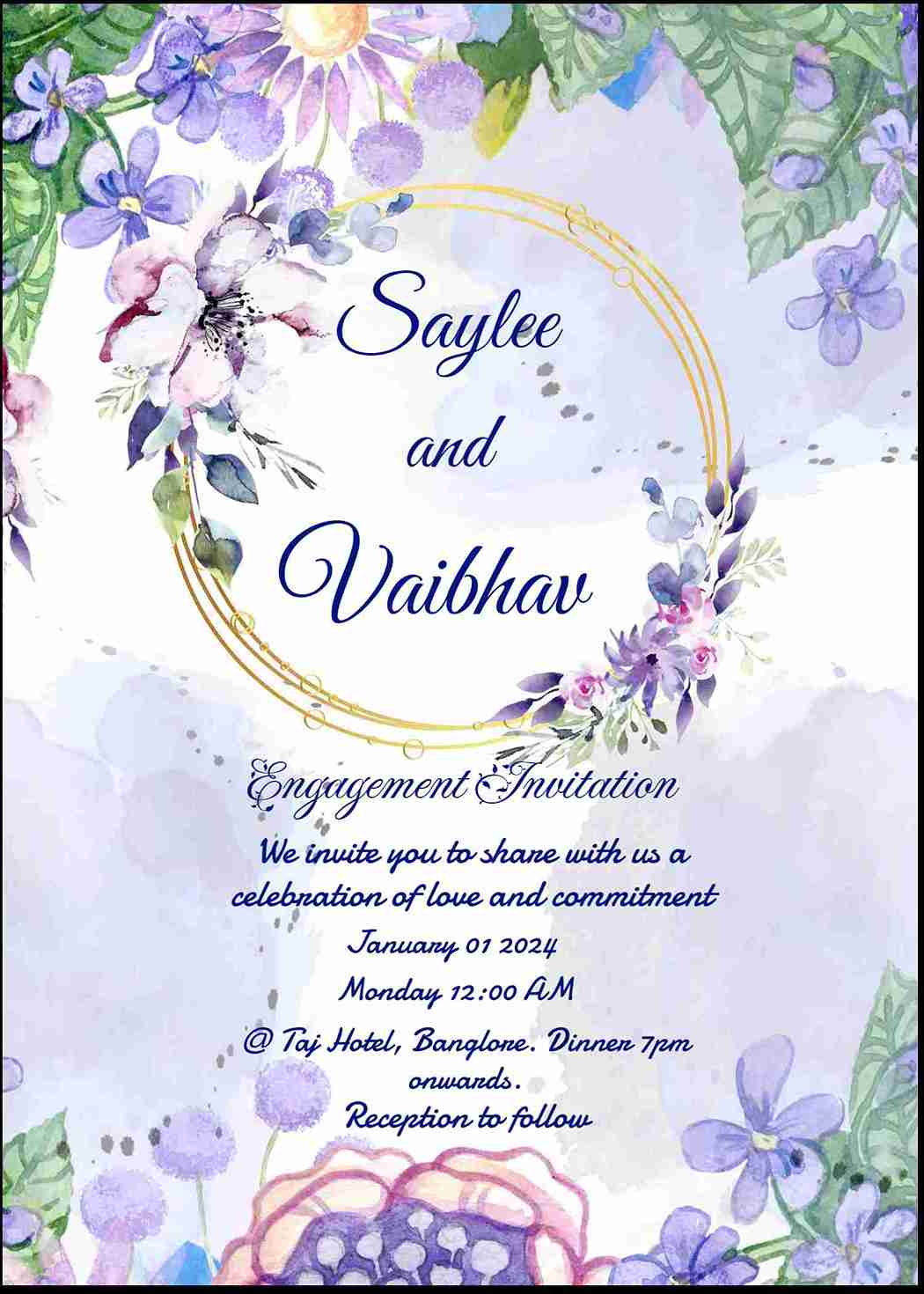 Elegant engagement invitation - free editing!