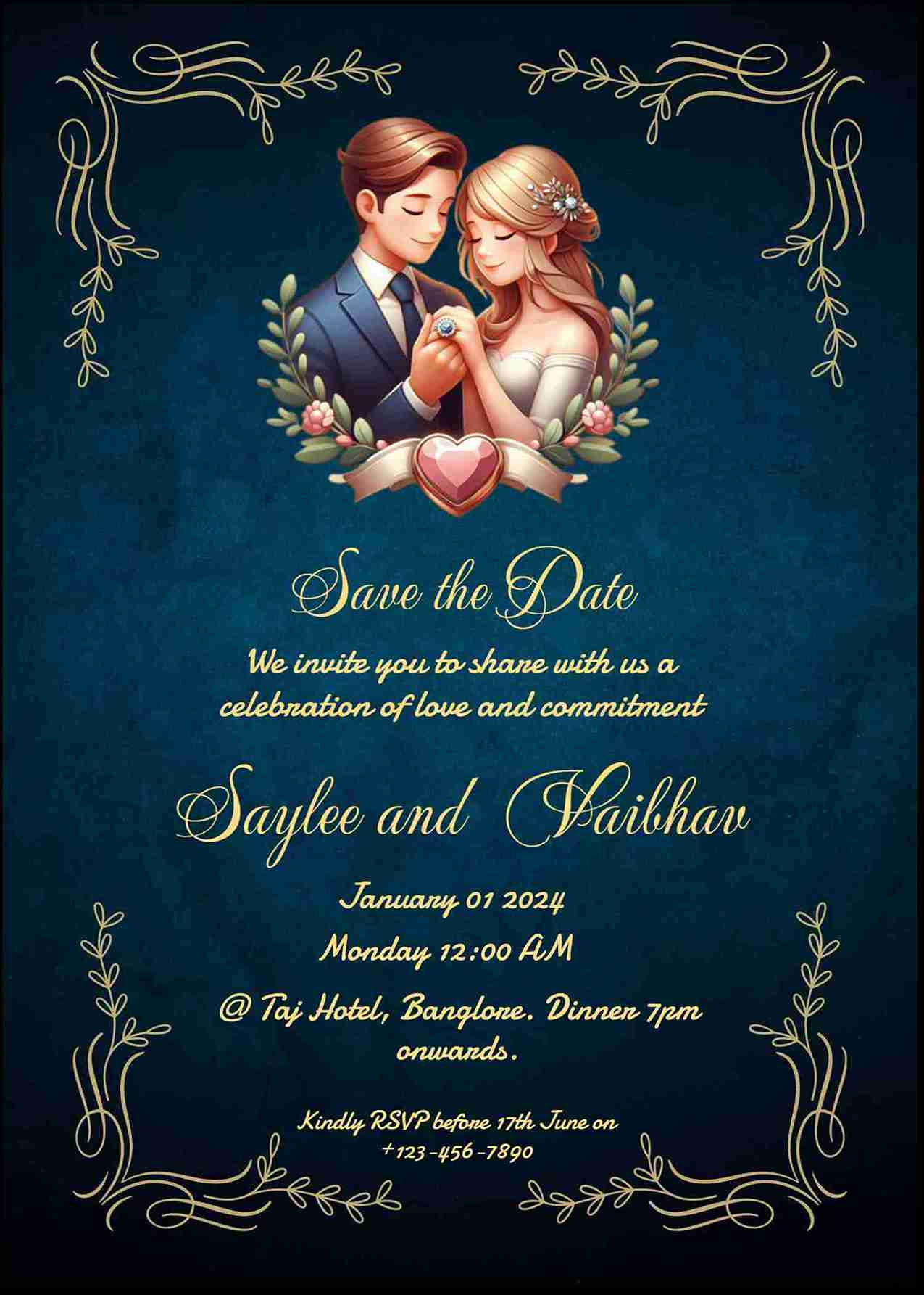 Modern engagement invitation - customize for free!