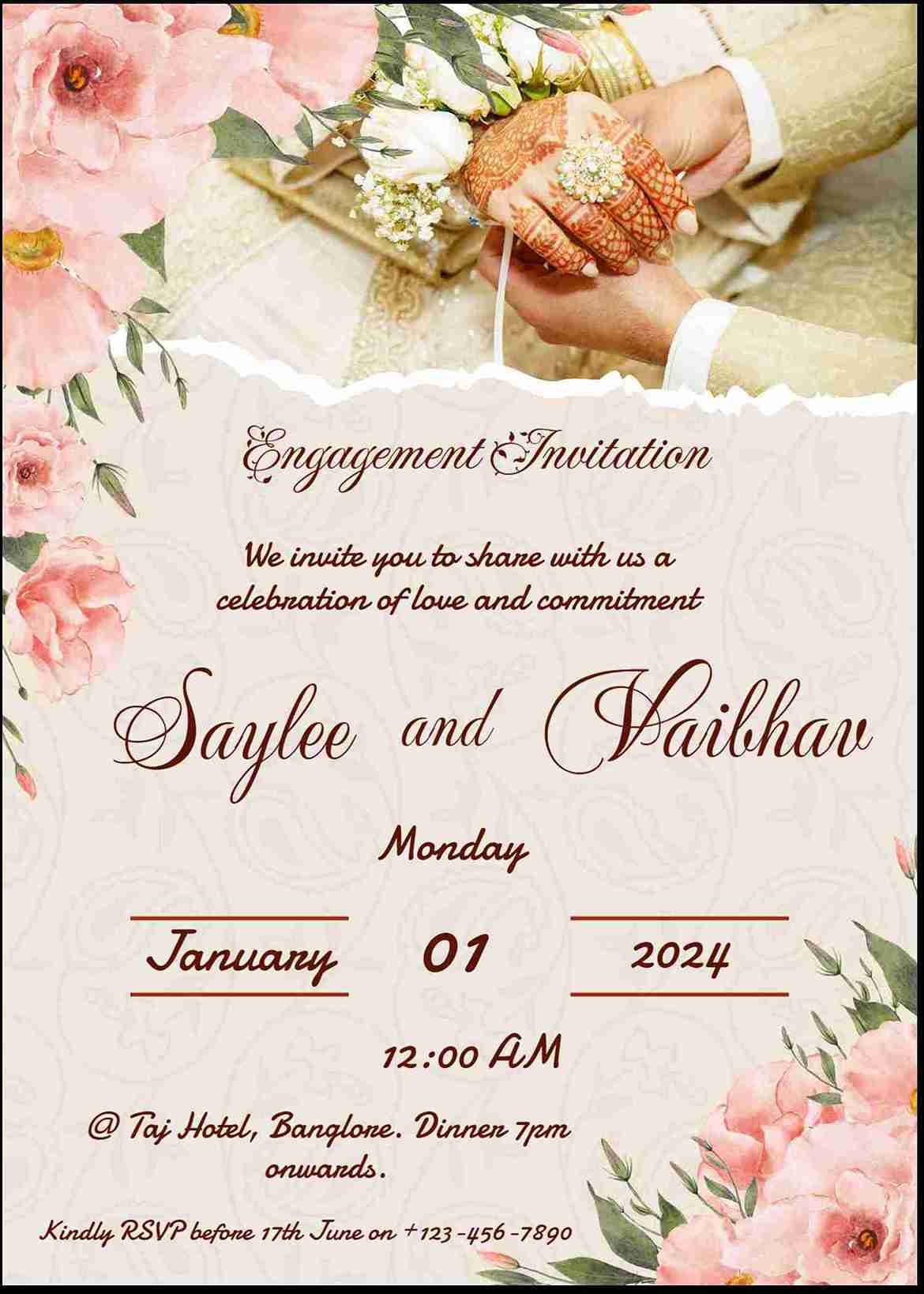 Rustic engagement invitation - edit with ease!