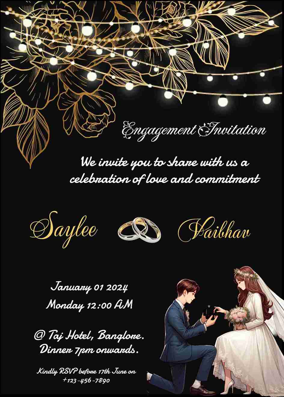 Rustic engagement invitation - edit with ease!