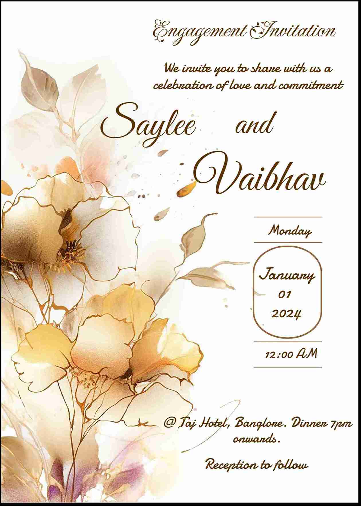 Simple engagement invitation - edit and print!