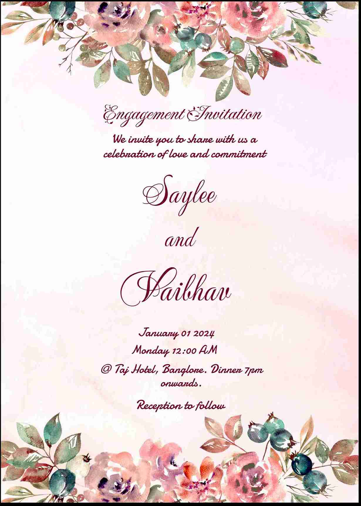 Simple engagement invitation - edit and print!