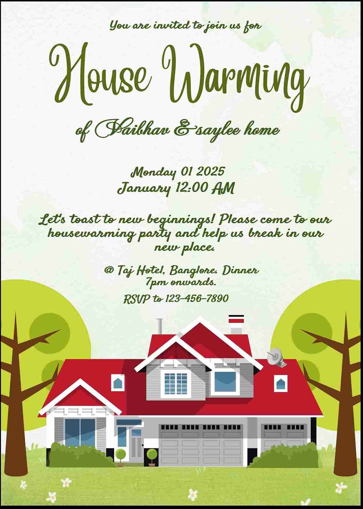 Customize housewarming invitations for free - easyinvite