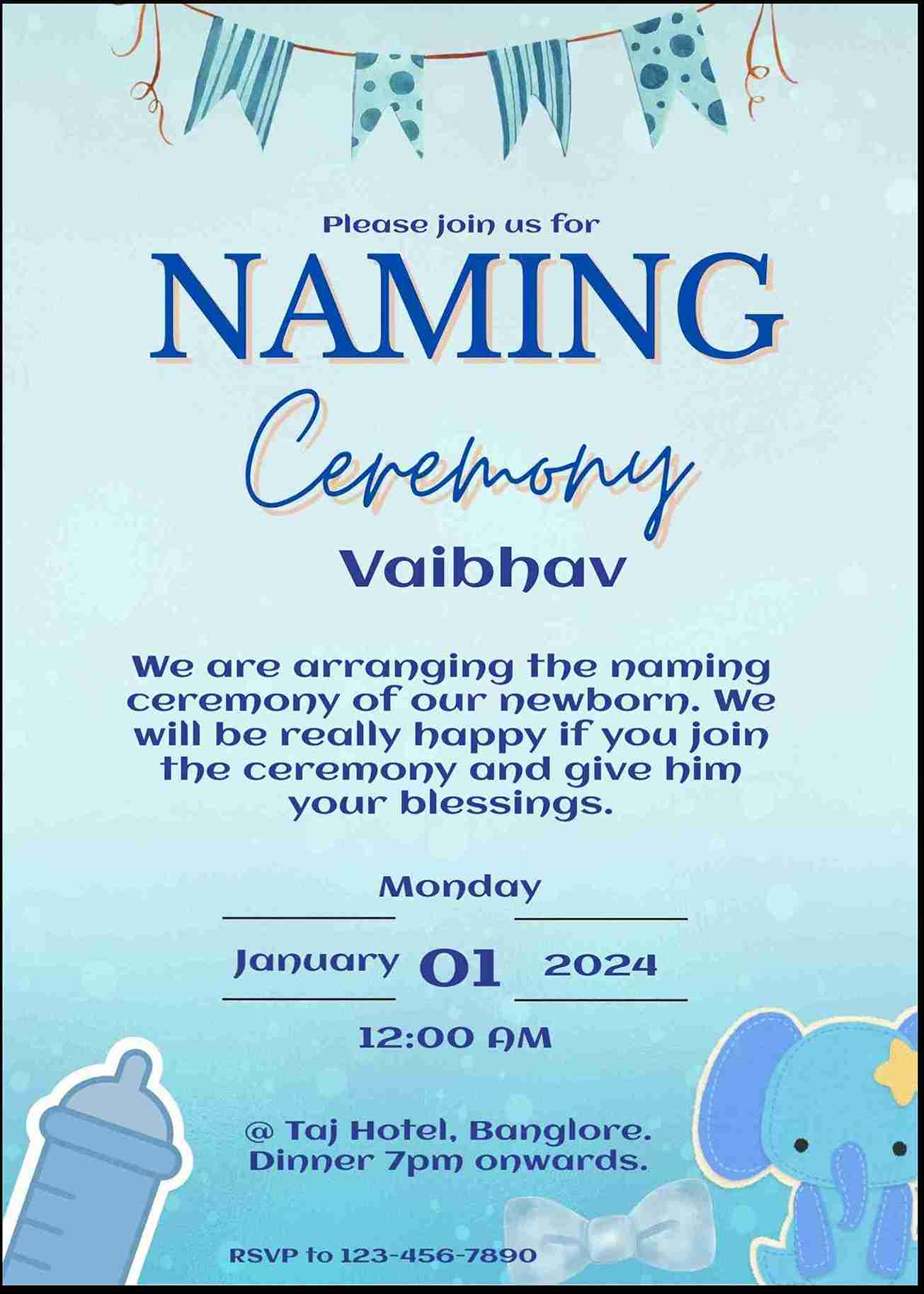 Naming ceremony invitation card online free