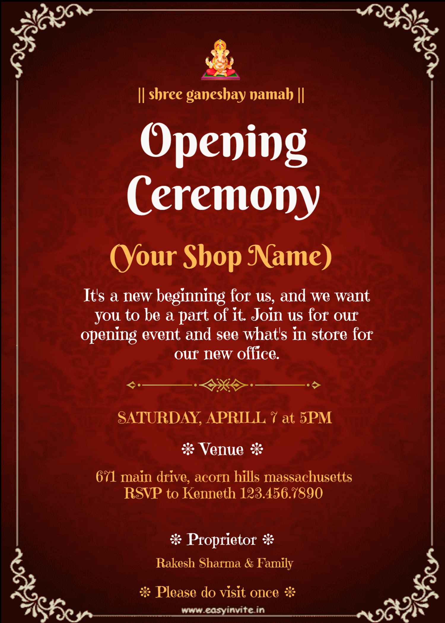 Design free shop opening ceremony invitations with photo – easyinvite