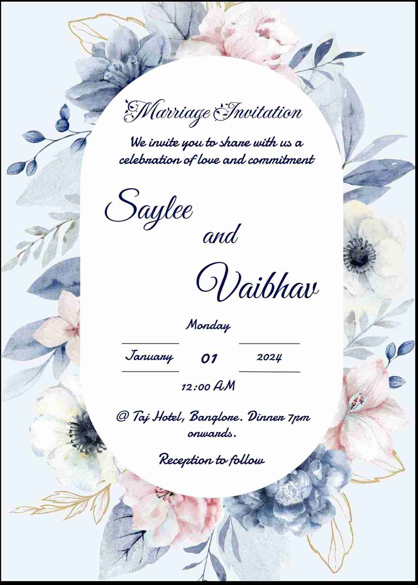 Wedding invitation templates (customizable) - easyinvite